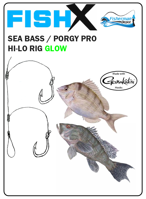 FishX Sea Bass / Porgy Pro Hi-Lo Glow Beads Rig – Fisherman Depot